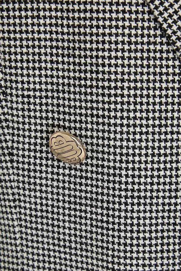 Maje Double-breasted Houndstooth Tweed Blazer