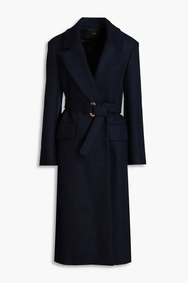 Maje Double-breasted Wool-blend Coat