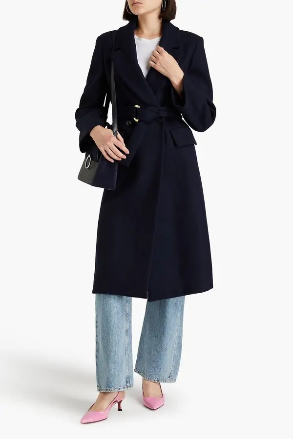 Maje Double-breasted Wool-blend Coat