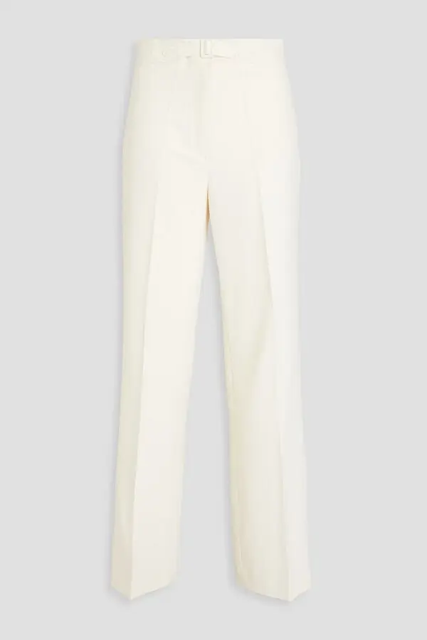 Maje Crepe Bootcut Trousers - Ecru