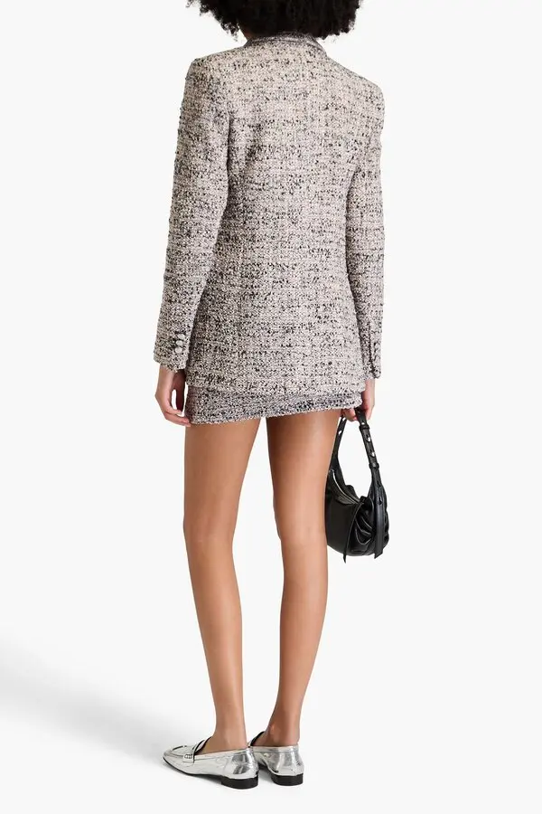 Maje Double-breasted Metallic Bouclé-tweed Blazer