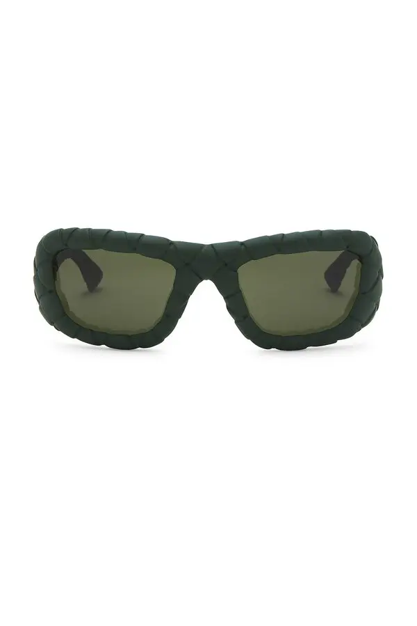 Bottega Veneta Intrecciato Sunglasses - Green