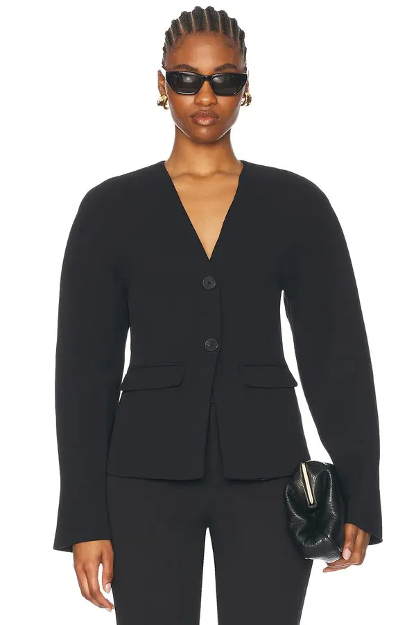 EAVES Gal Polished Crepe Blazer - Black