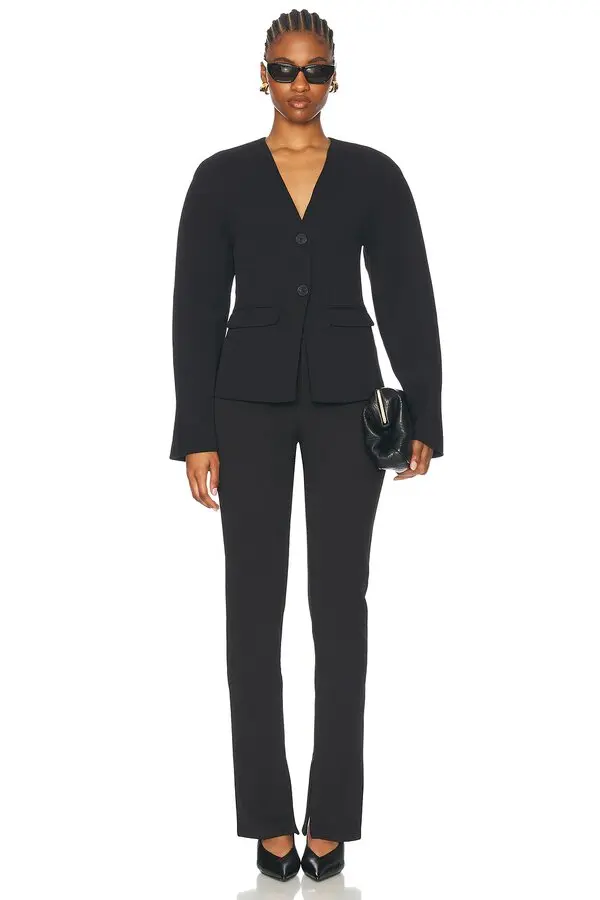 EAVES Gal Polished Crepe Blazer - Black