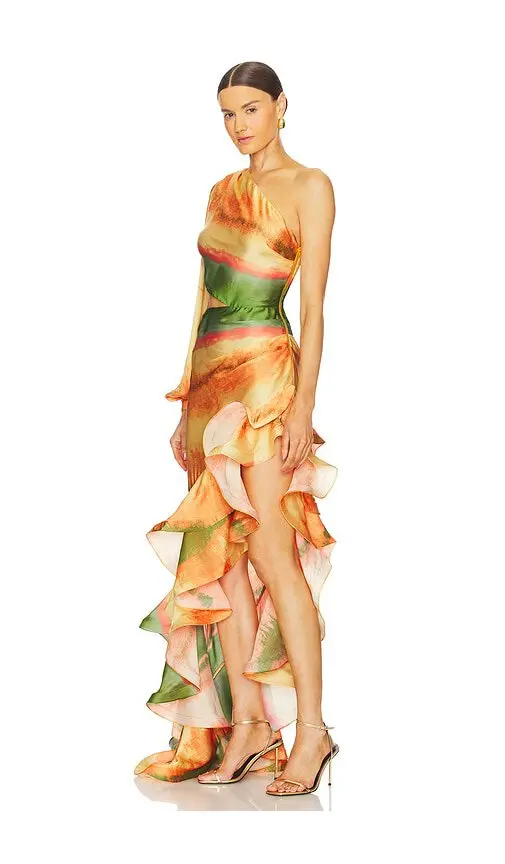 Bronx And Banco Hanna Horizon Gown Orange Multi 30% Off