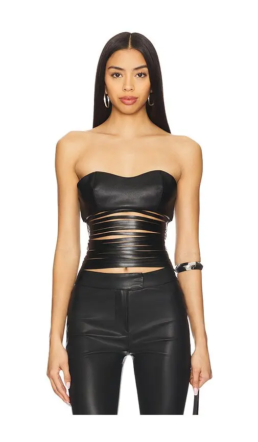 NIIHAI Leather Lazer Top
