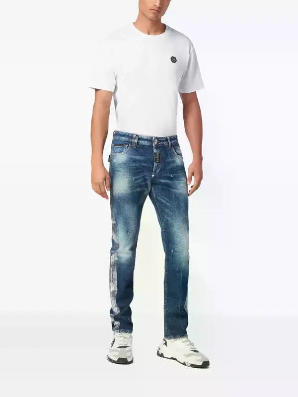 Philipp Plein Paisley Bandana Super-straight Jeans