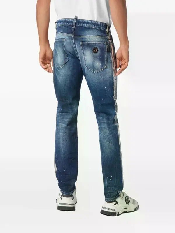 Philipp Plein Paisley Bandana Super-straight Jeans