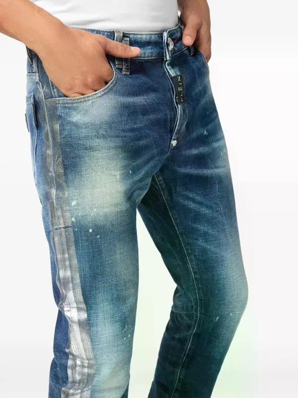 Philipp Plein Paisley Bandana Super-straight Jeans