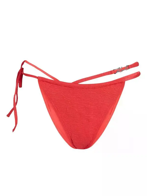 Karl Lagerfeld Dna Textured Bikini Bottoms - Red