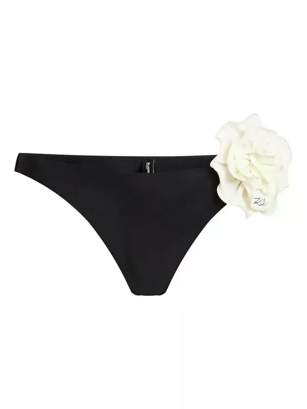 Karl Lagerfeld Dna Flower Bikini Bottom - Black