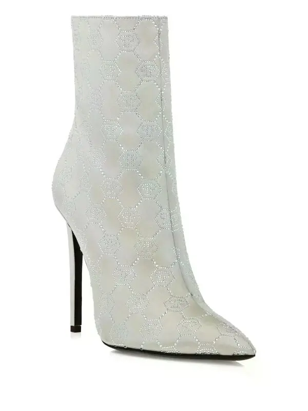 Philipp Plein 120mm Monogram Satin Boots