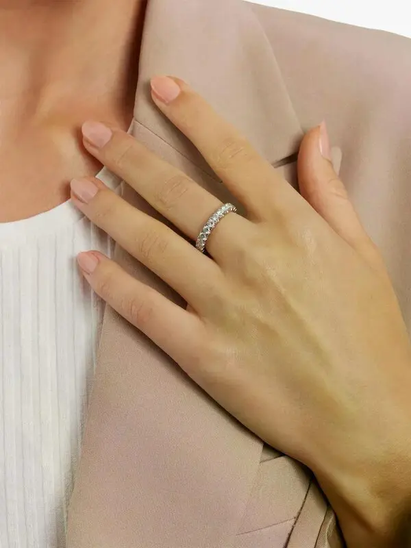 VEYNOU 18kt Rose Gold Diamond Memory Ring - Pink