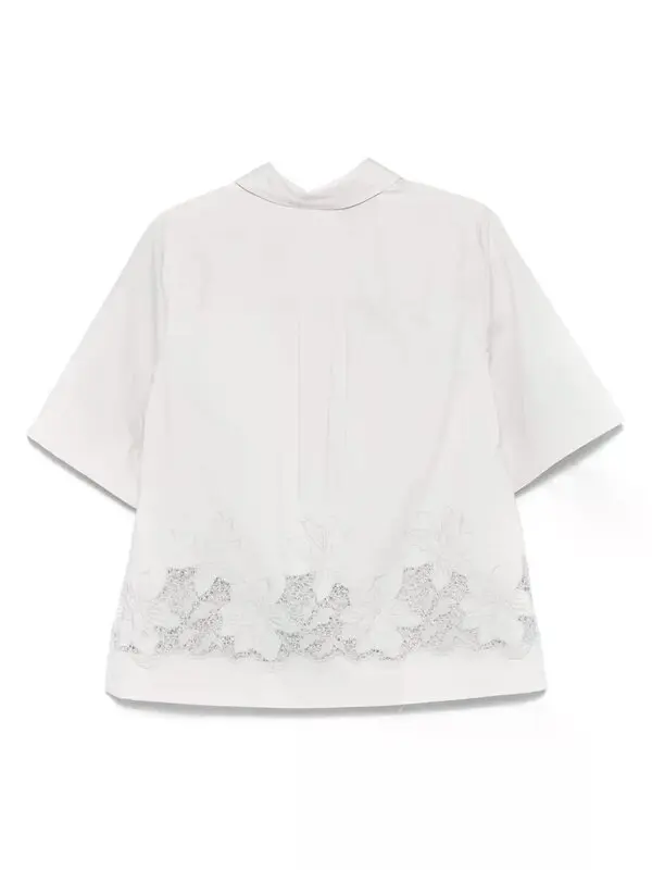 P.a.r.o.s.h Flora-embroidered Blouse - Grey