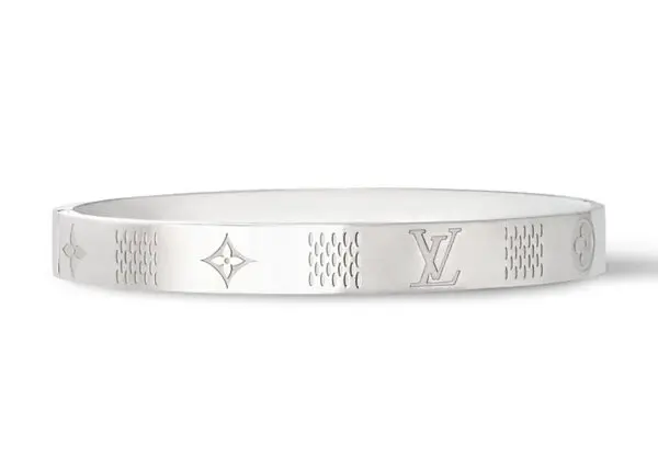 LOUIS VUITTON Damier Staples Bangle - Silver