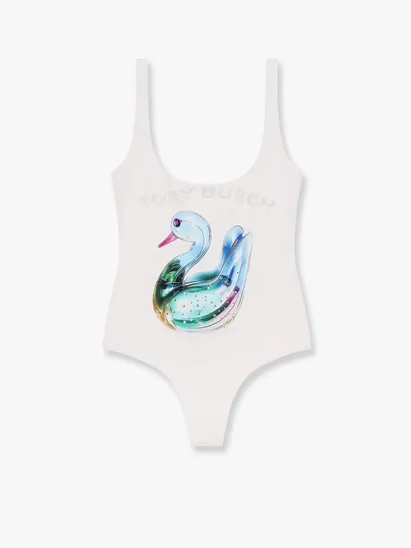 Tory Burch Nylon One Piece Swimsuit - White