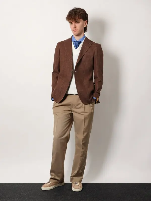 Tagliatore Montecarlo Linen And Cotton Blazer