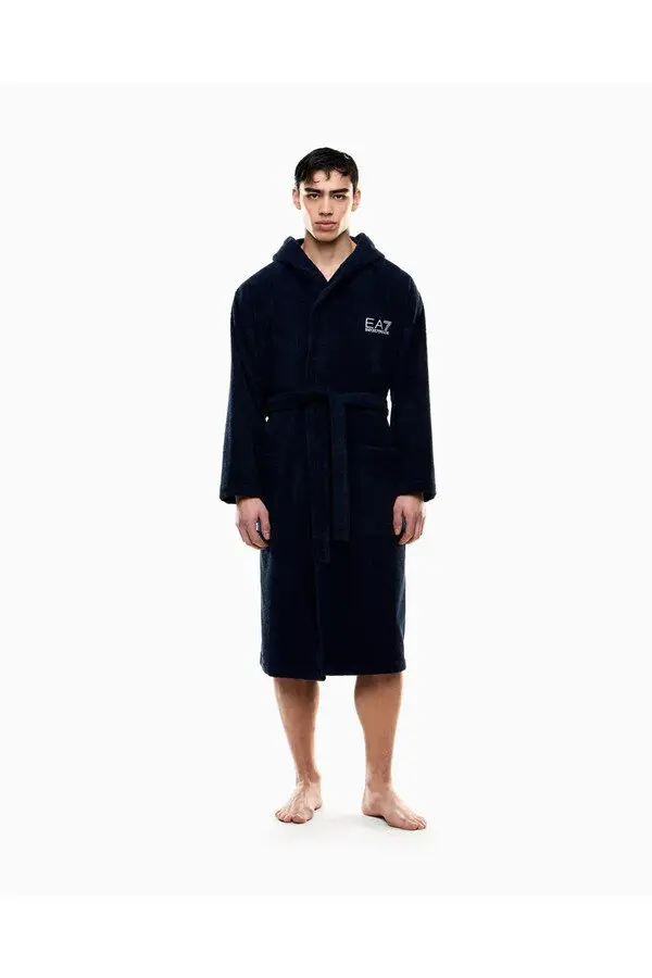 EA7 Cotton Terry Bathrobe