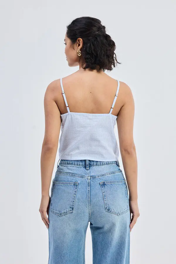 REISTOR Striped Cotton Seersucker Camisole - Stripe
