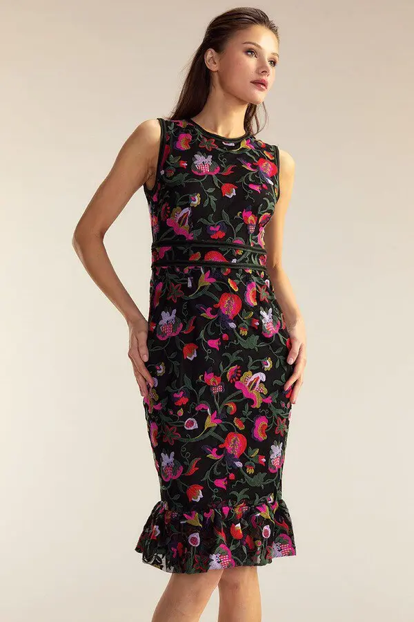 cynthia rowley embroidered dress Cynthia Rowley Eve Embroidered Midi Dress In Red - 75% Off