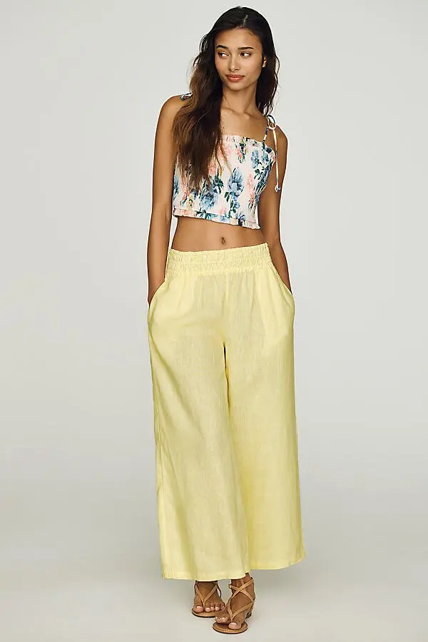 THE SOMERSET COLLECTION BY ANTHROPOLOGIE The Somerset Collection Linen Pull-on Pants - Lemonade