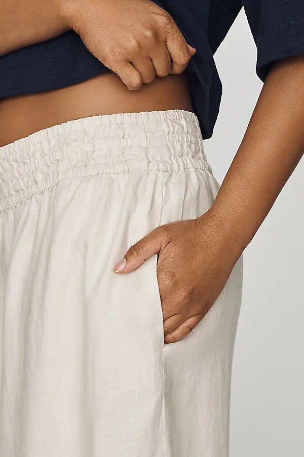 THE SOMERSET COLLECTION BY ANTHROPOLOGIE Linen Pull-on Pants - Sand