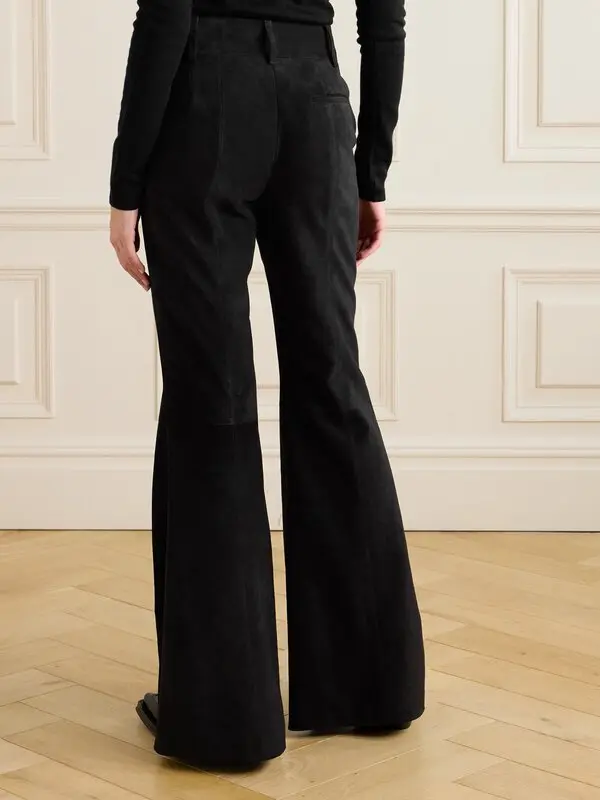 Gabriela Hearst Rhein Paneled Suede Pants - Black