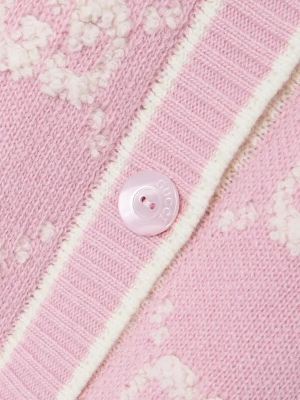 Gucci Wool Bouclé-jacquard Cardigan - Pink