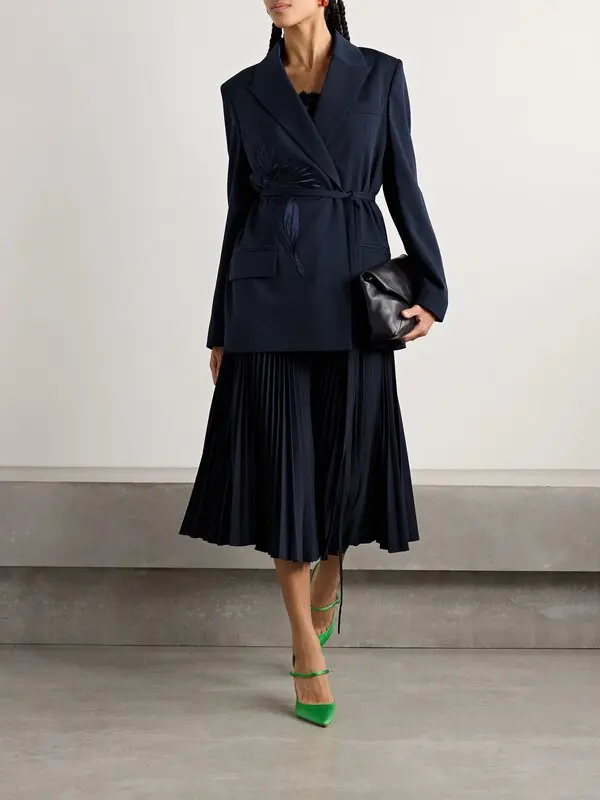 Erdem Plissé-twill Midi Skirt