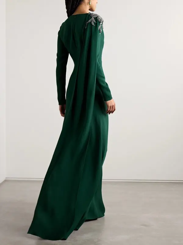 Erdem Crystal-embellished Crepe Gown