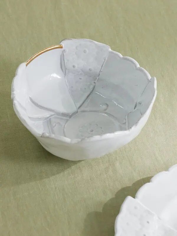 ASTIER DE VILLATTE Sacai Mini Sacai Patchwork Gold-plated Ceramic Salad Bowl