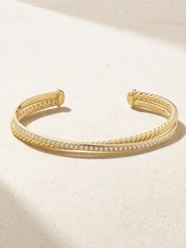 David Yurman Crossover 18-karat Diamond Cuff - Gold