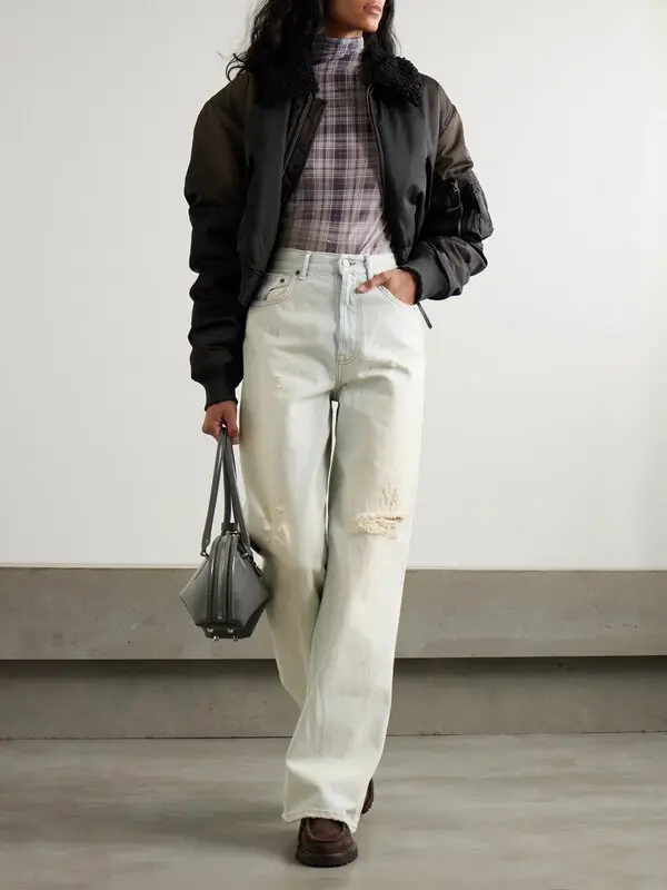 Acne Studios 2022 Distressed High-rise Wide-leg Jeans - Blue