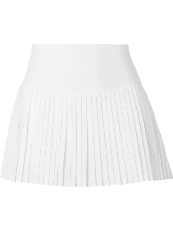 Alo Yoga Grand Slam Pleated Airlift Tennis Skirt In White - 40