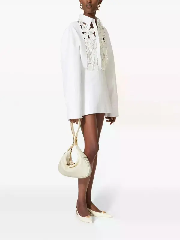 Valentino Garavani Small Leather Go-hobo Shoulder Bag - White