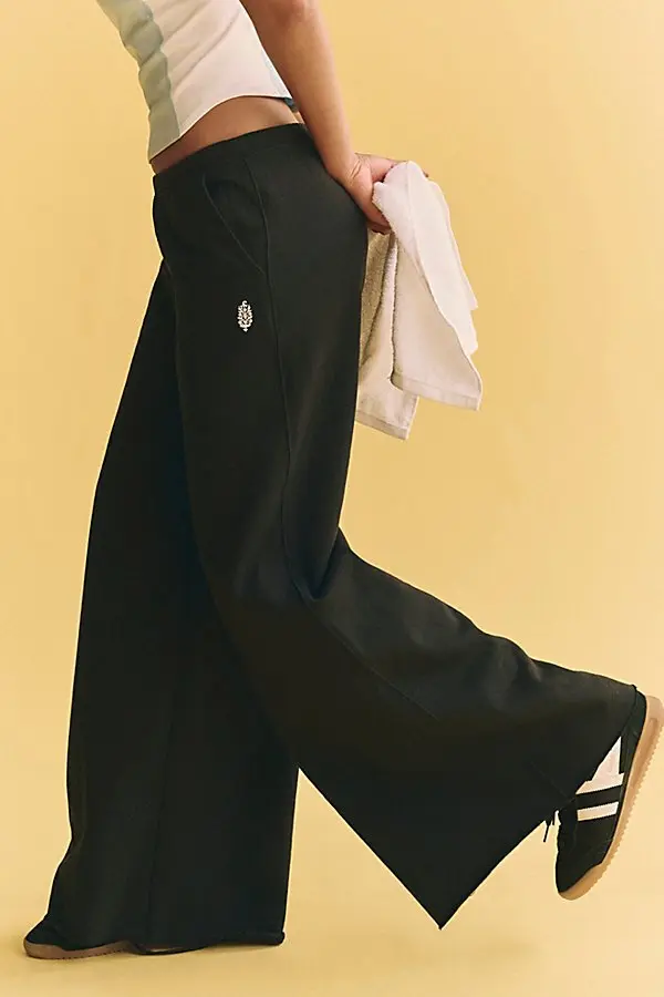 Free People For The Win Wide-leg Pants - Black