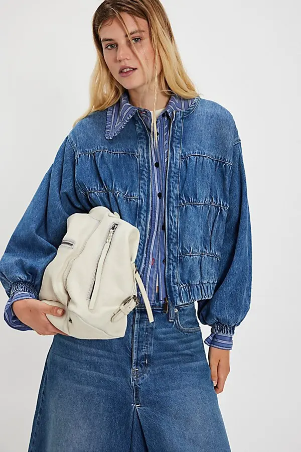 Free People We The Free Layla Denim Jacket - Blue Jay