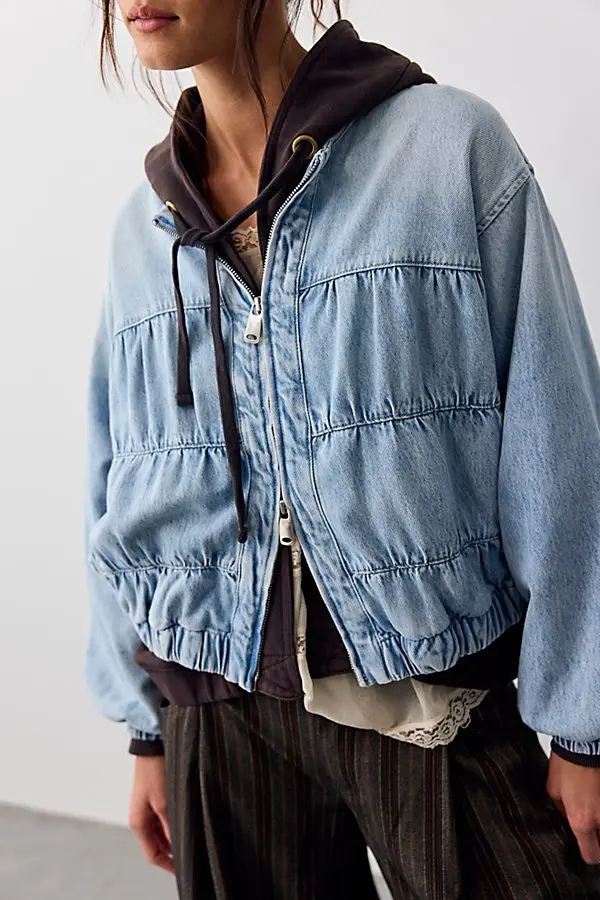 Free People We The Free Layla Denim Jacket - Sunbeam