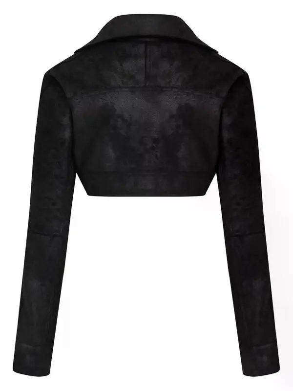 GLORIA COELHO Faux-leather Cropped Jacket