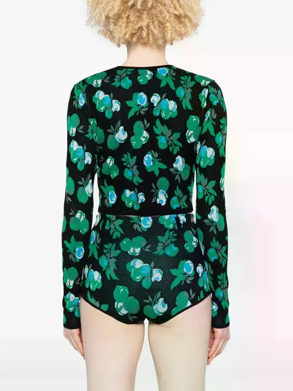Coperni Floral Jacquard Cardigan - Black