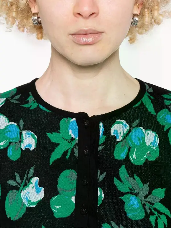 Coperni Floral Jacquard Cardigan - Black