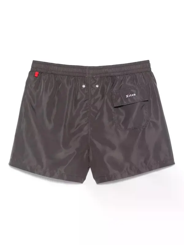Kiton Logo-embroidered Swim Shorts - Grey