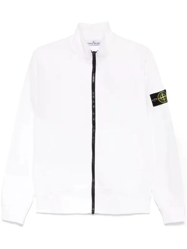 Stone Island Organic Cotton Fleece Sweatshirt - White