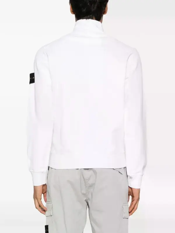 Stone Island Organic Cotton Fleece Sweatshirt - White
