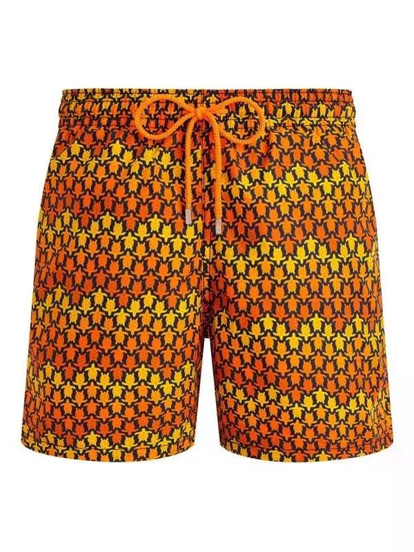 Vilebrequin Herringbones Turtles Swim Shorts - Orange