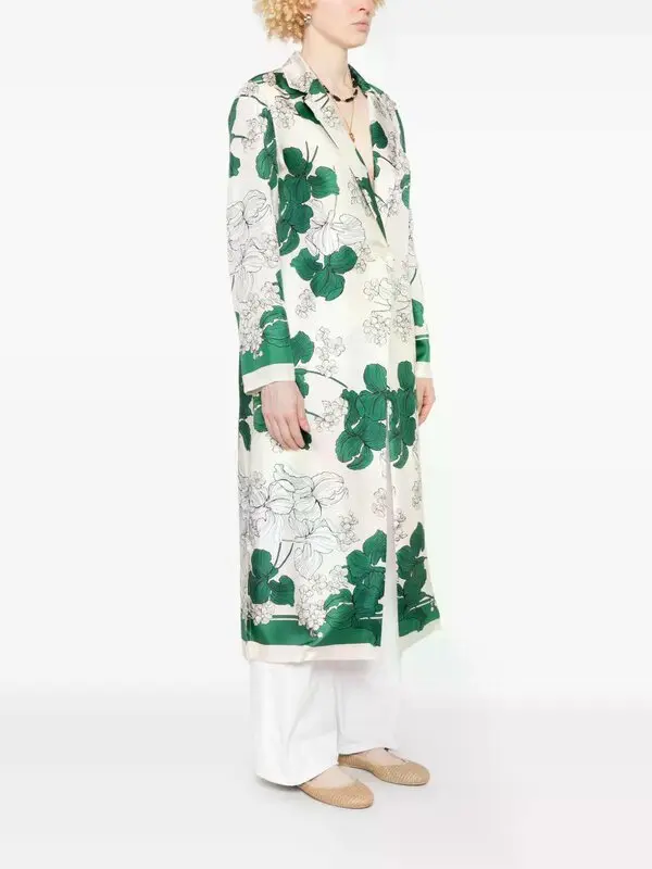 P.a.r.o.s.h Floral-print Coat - White