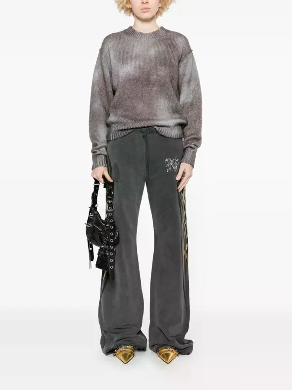 Balenciaga Rhinestone-logo Track Pants