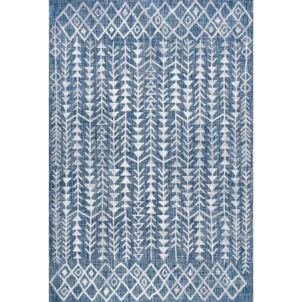 JONATHAN Y Tokay Bohemian Geometric Indoor/outdoor Area Rug - Blue/ivory