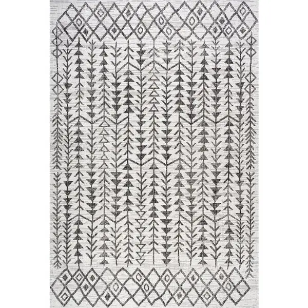 JONATHAN Y Tokay Bohemian Geometric Indoor/outdoor Area Rug - Ivory/black