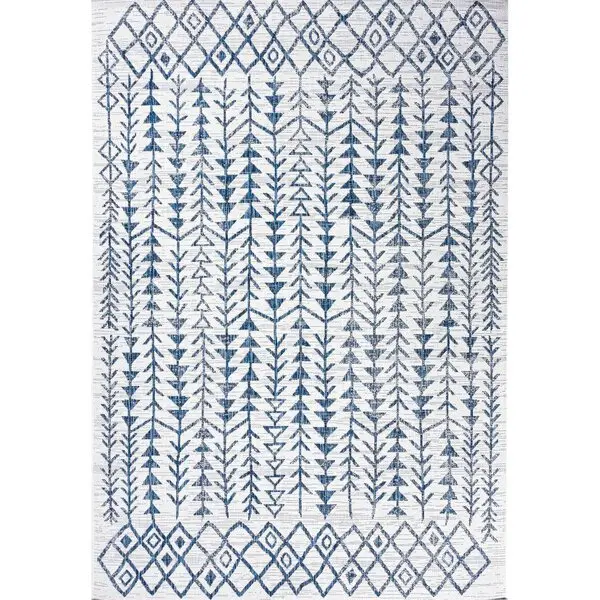 JONATHAN Y Tokay Bohemian Geometric Indoor/outdoor Area Rug - Ivory/blue